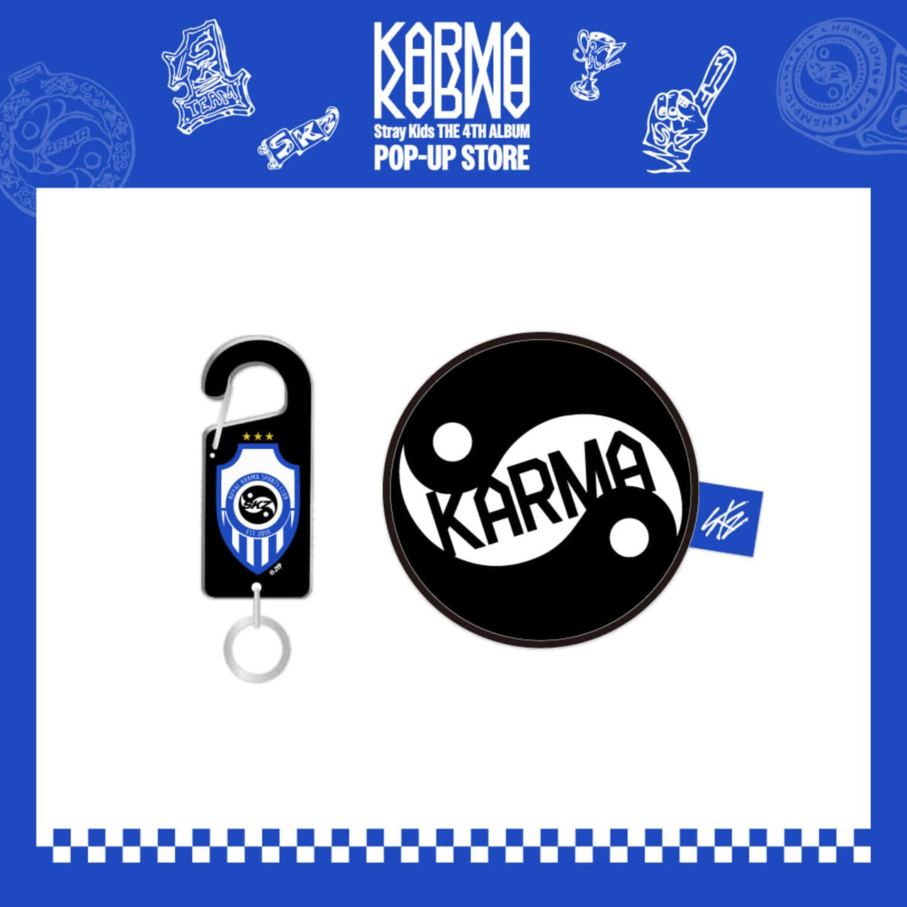 Stray Kids [KARMA POP-UP MD] ACRYLIC CARABINER & BALL POUCH SET ...
